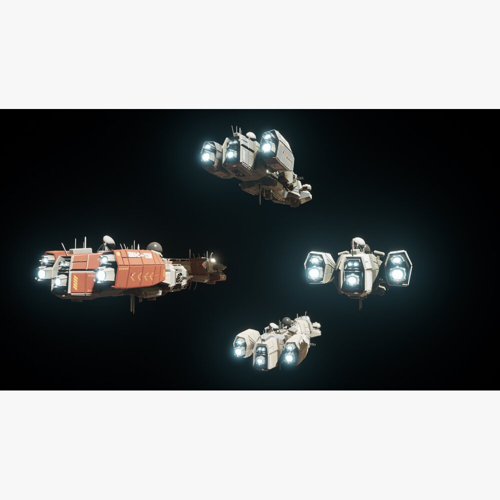 Space Force 1 – Assault Frigate Low-poly 3D model - Download Spaceship ...