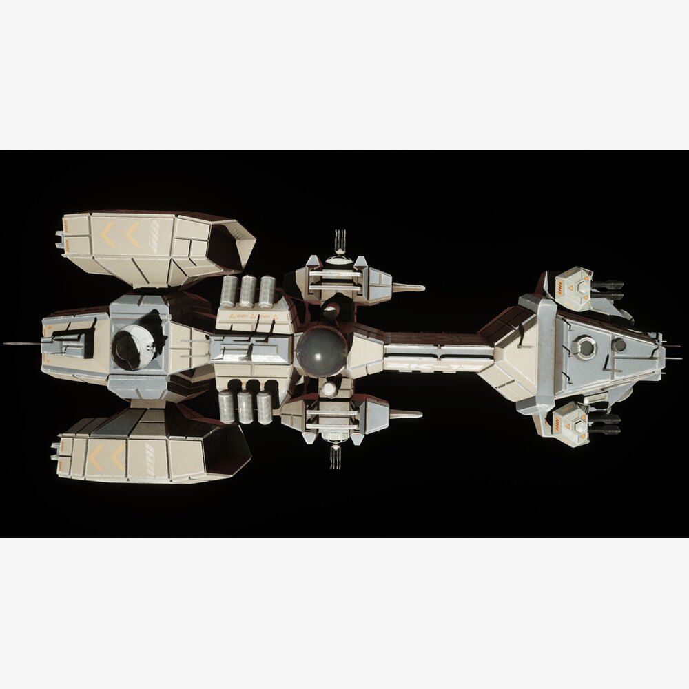 Space Force 1 – Assault Frigate Low-poly 3D model - Download Spaceship ...