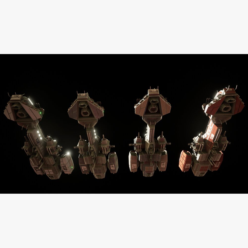 Space Force 1 – Assault Frigate Low-poly 3D model - Download Spaceship ...