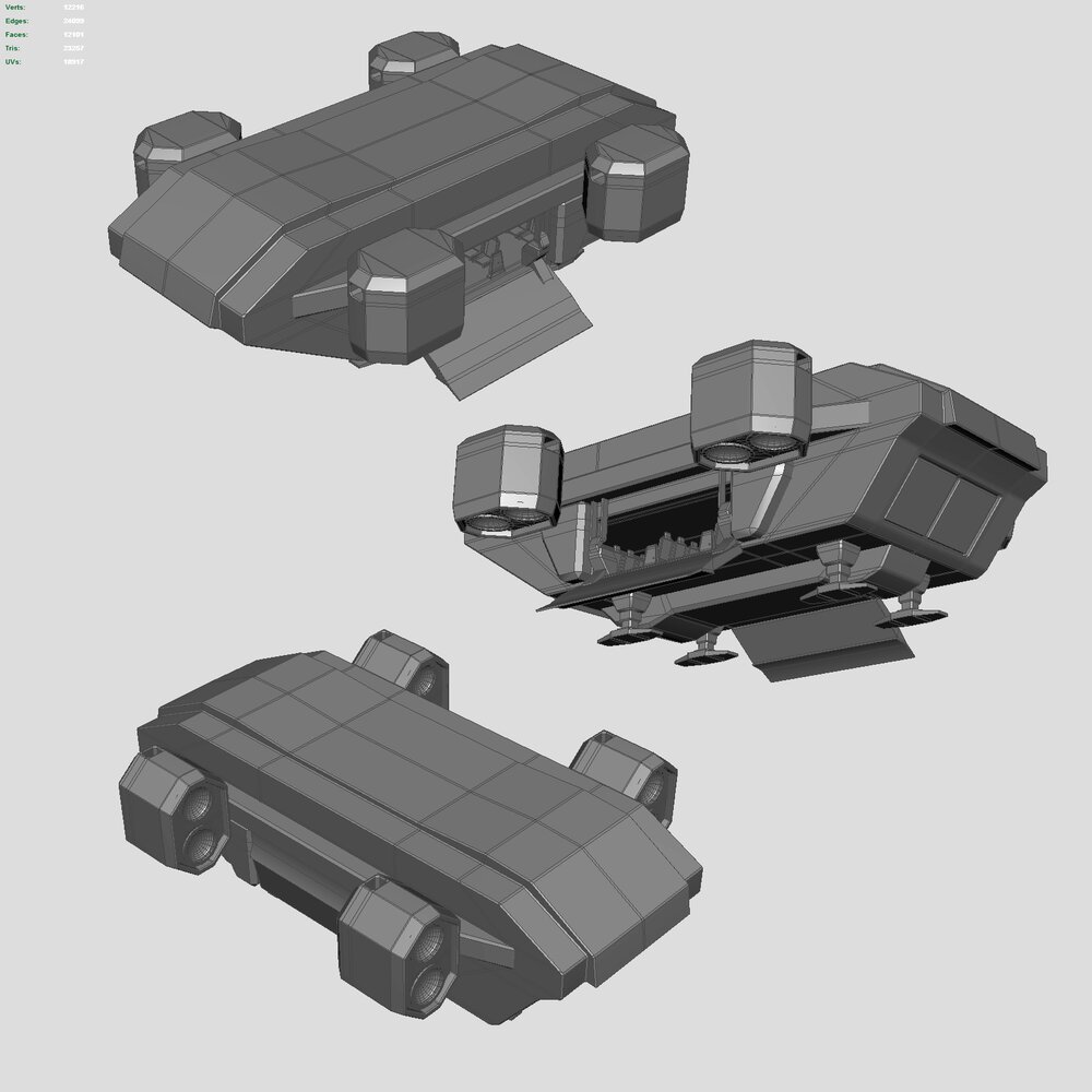 Space Transport Shuttle Low poly 3D model - Download Spaceship on ...