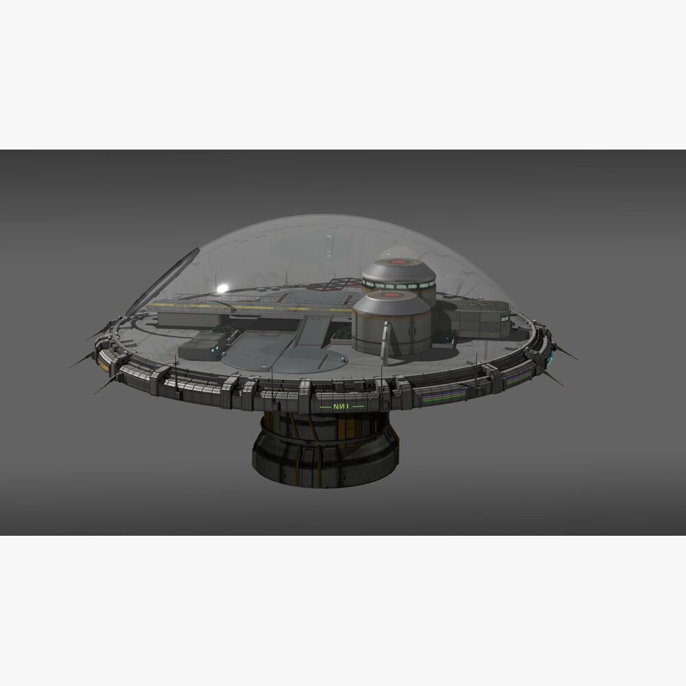 Futuristic Dome City Structure 3D model - Download Space Stations on ...