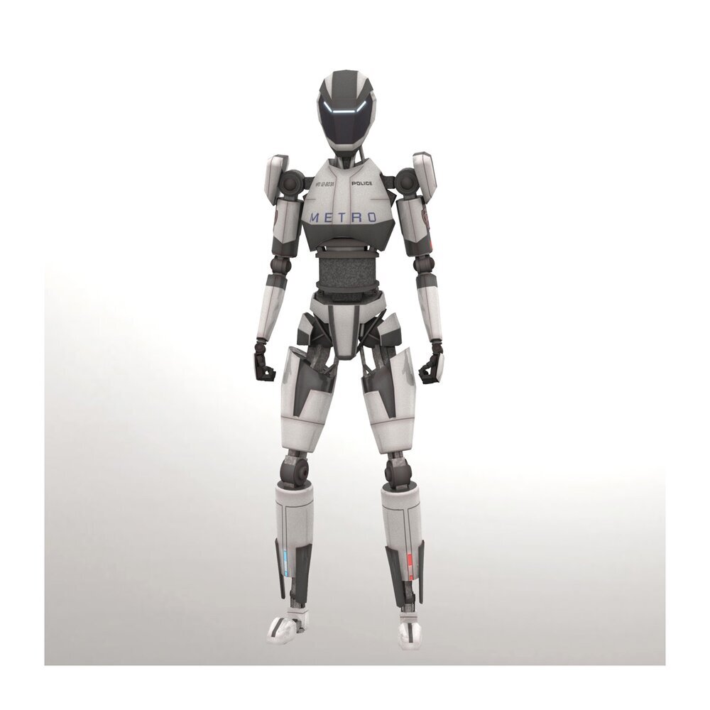 Police Android Robot Rigged Low Poly 3D model - Download Robots on ...