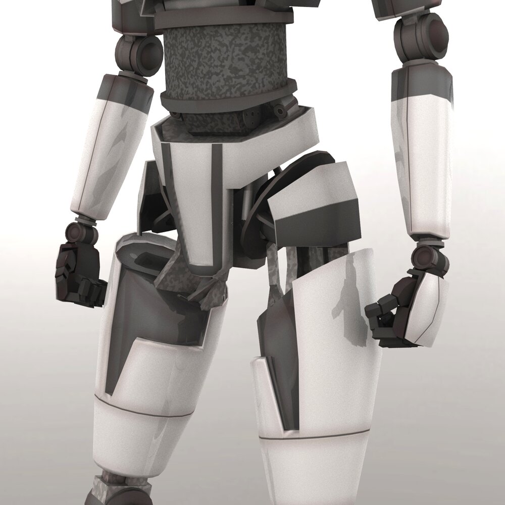 Police Android Robot Rigged Low Poly 3D model - Download Robots on ...