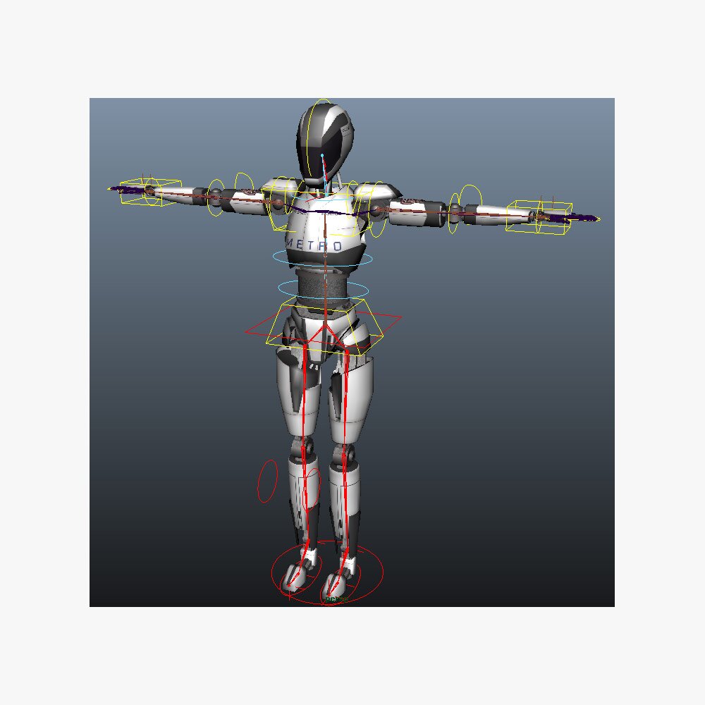 Police Android Robot Rigged Low Poly 3D model - Download Robots on ...