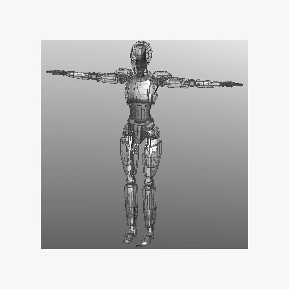 Police Android Robot Rigged Low Poly 3D model - Download Robots on ...