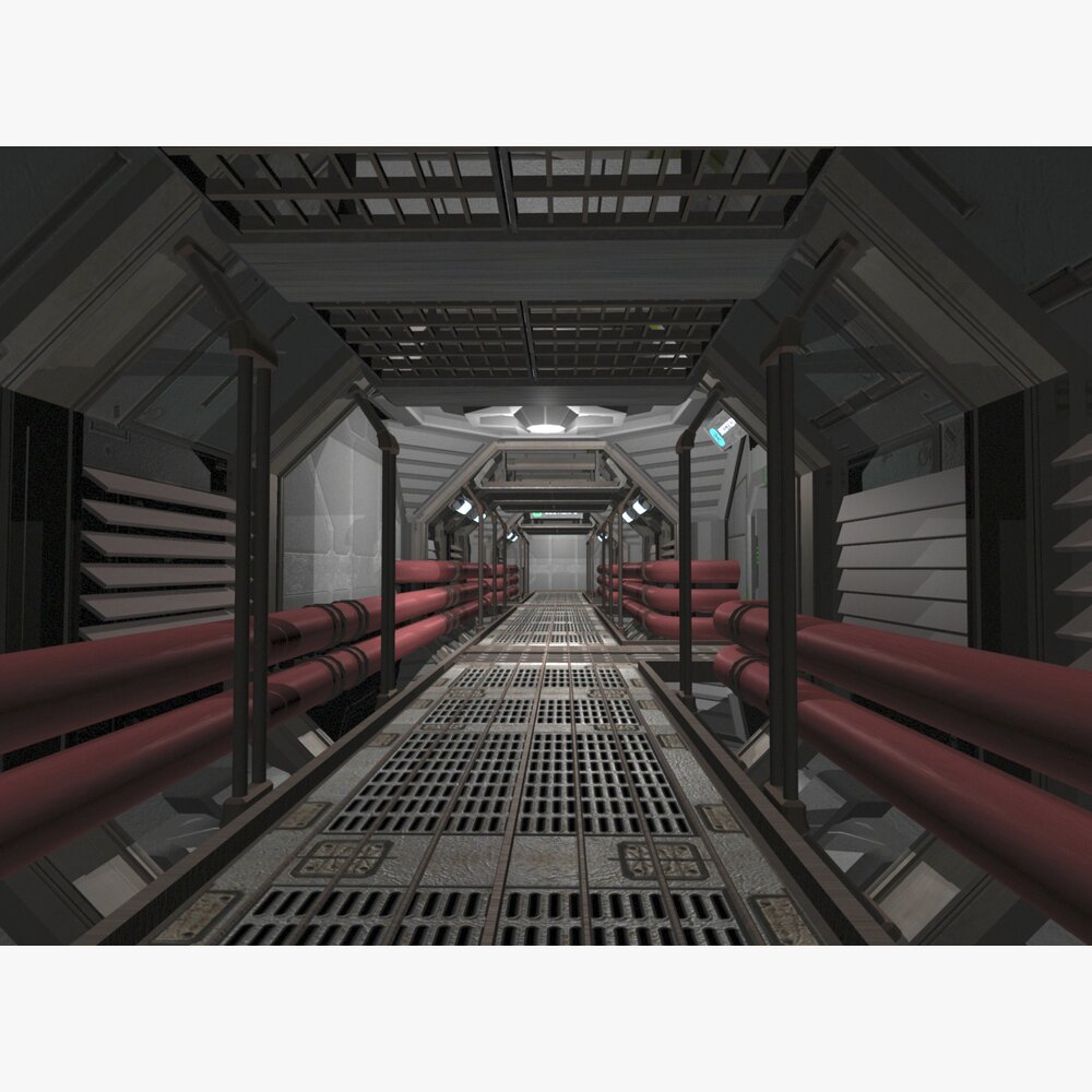 Modular Sci-Fi Interior Level Building Set 3D model - Download Game ...
