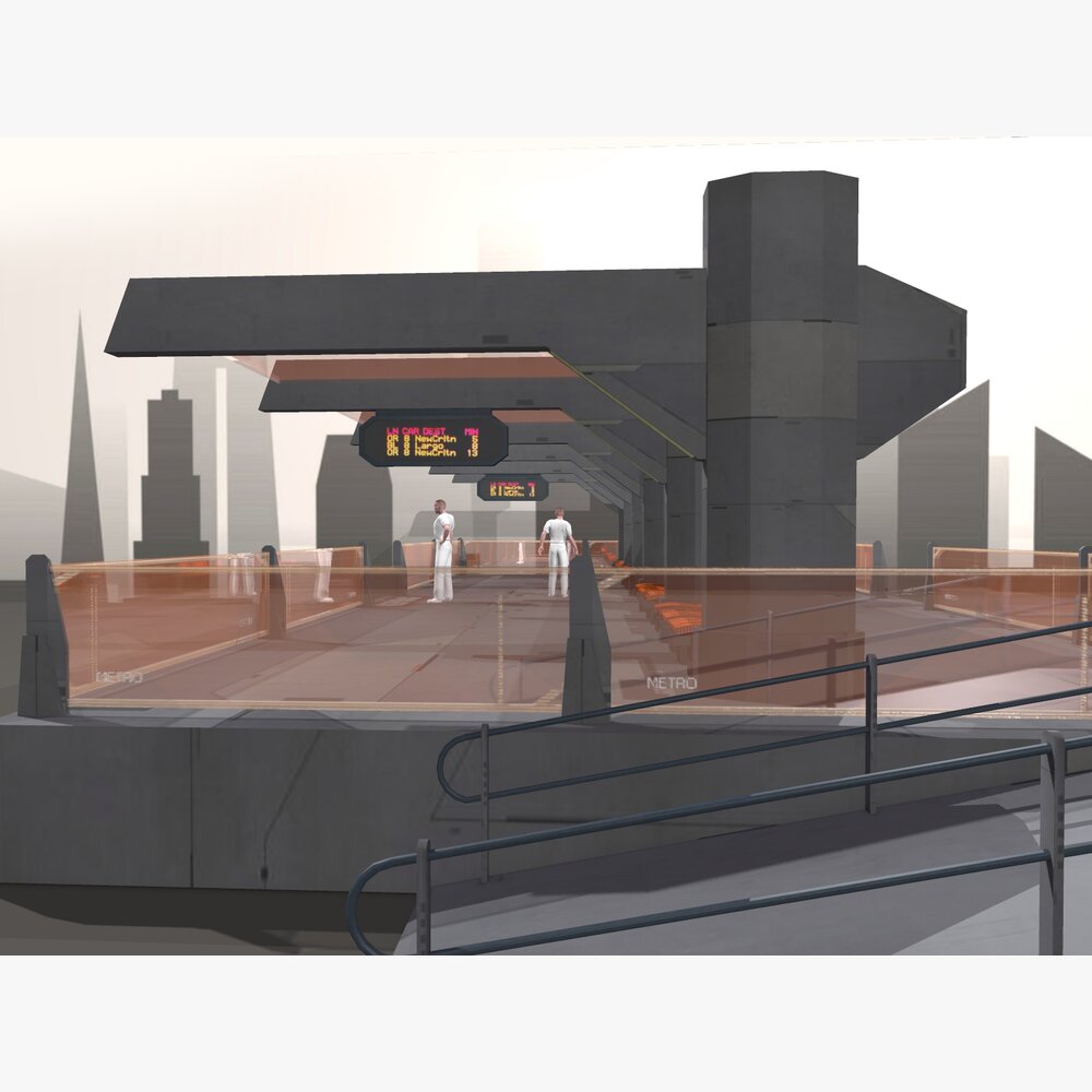 Futuristic Metro Tram Transit station 3Dモデル - ダウンロード Infrastructure ...