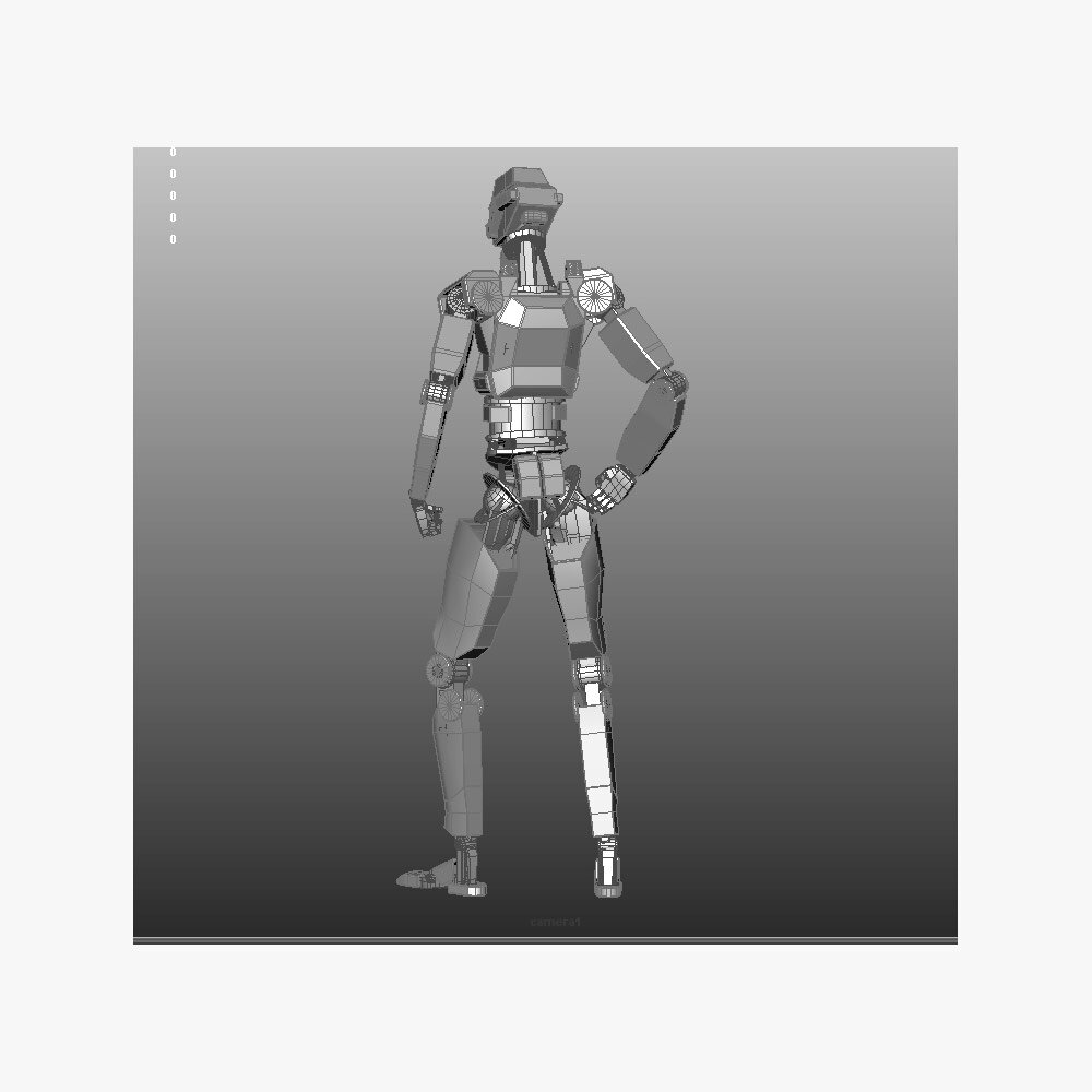 Low poly Soldier Android Robot Rigged 3D model - Download Robots on ...