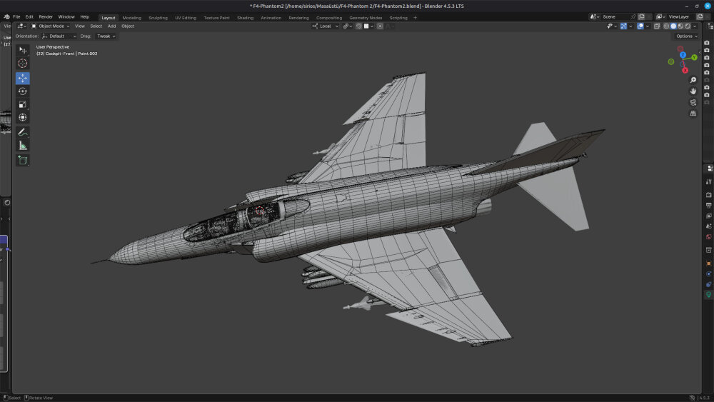 F4 Phantom2 mit Cockpit – Vier Verschiedene Wechselbare Texturen Rigged ...