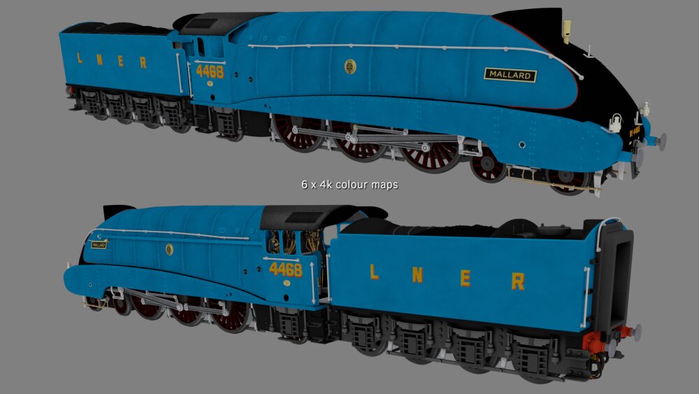 Tren de Vapor Mallard Modelo 3D - Descargar Locomotora on 3DModels.org