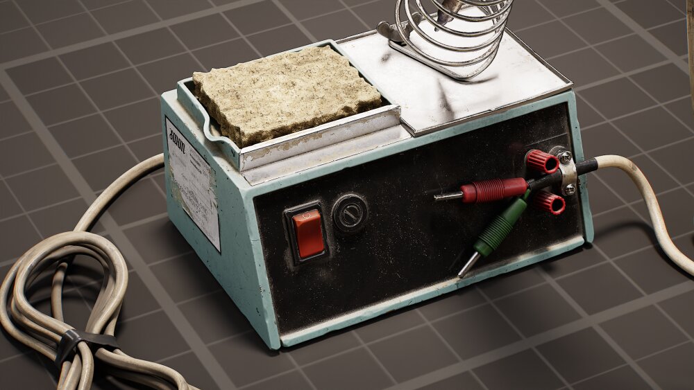 Retro Soldering Iron with Stand 3D模型 - 下载 工具 on 3DModels.org