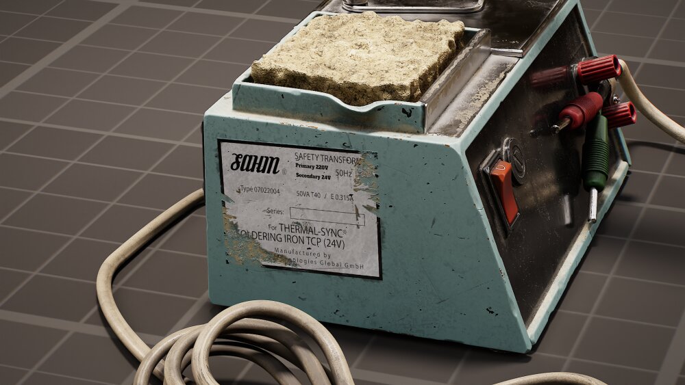 Retro Soldering Iron with Stand 3D模型 - 下载 工具 on 3DModels.org