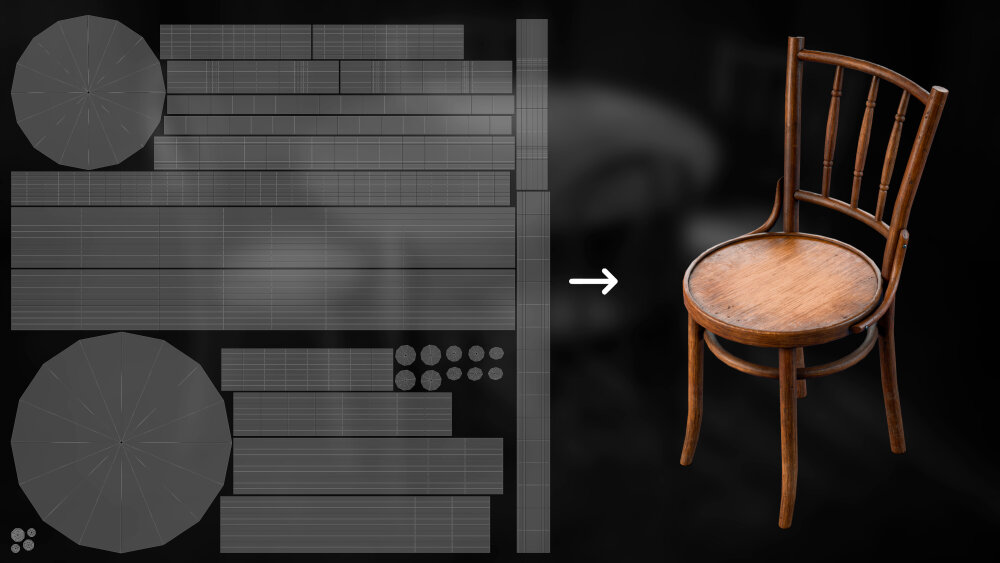 Kitchen Wooden Table and Chairs – Game Ready 3D model - Download Table ...