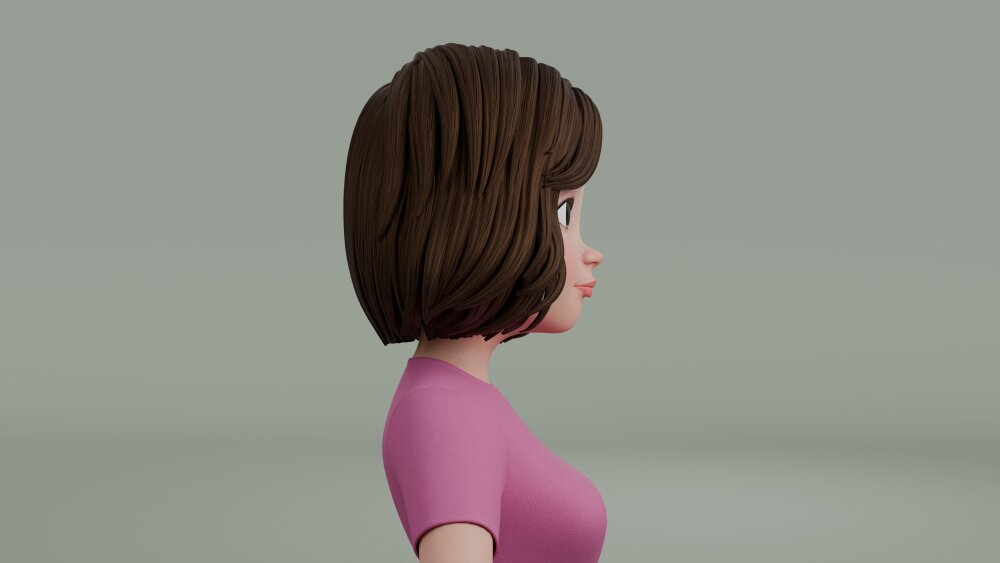 Cartoon Woman Rig 3D model - Download Cartoon characters on 3DModels.org