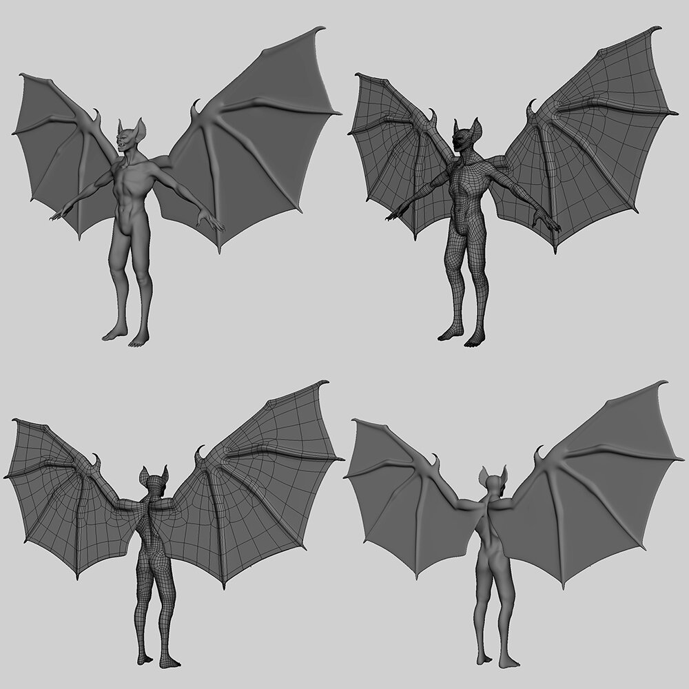Vampire – Topology UV map 3D 모델 - 다운로드 신화 생물 on 3DModels.org