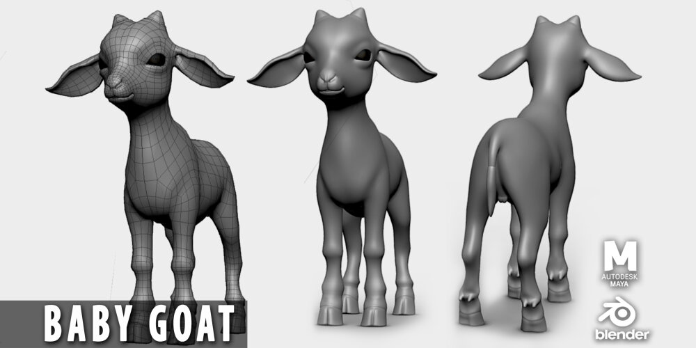 19 Domestic Animals – Topology Uv Map 3D模型 - 下载 哺乳动物 on 3DModels.org