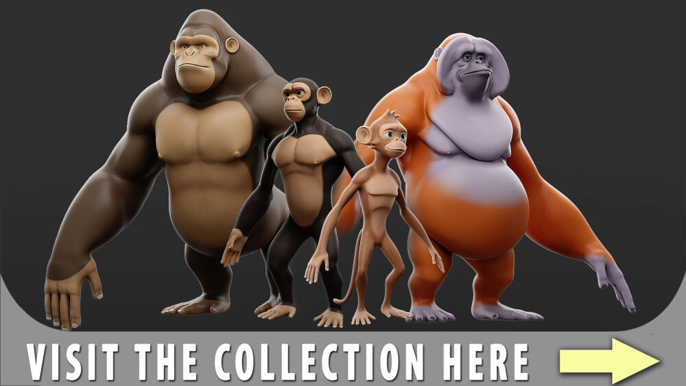 Monkey – Cartoon Stylized 3D model - Download Cartoon characters on ...