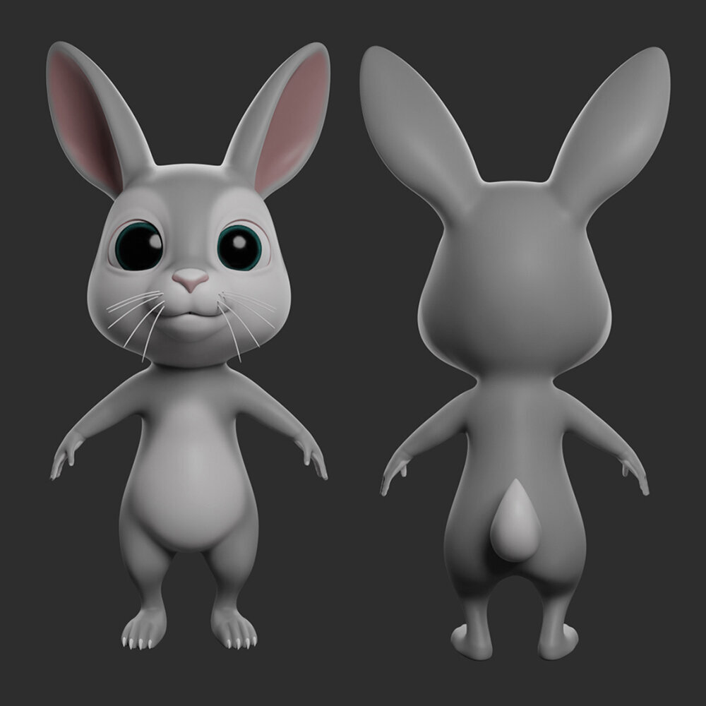 Cartoon Rabbit 3D model - Download Cartoon characters on 3DModels.org