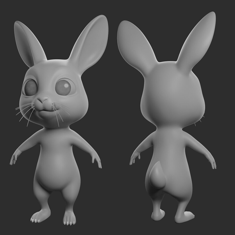 卡通兔子 3D模型 - 下载 卡通角色 on 3DModels.org