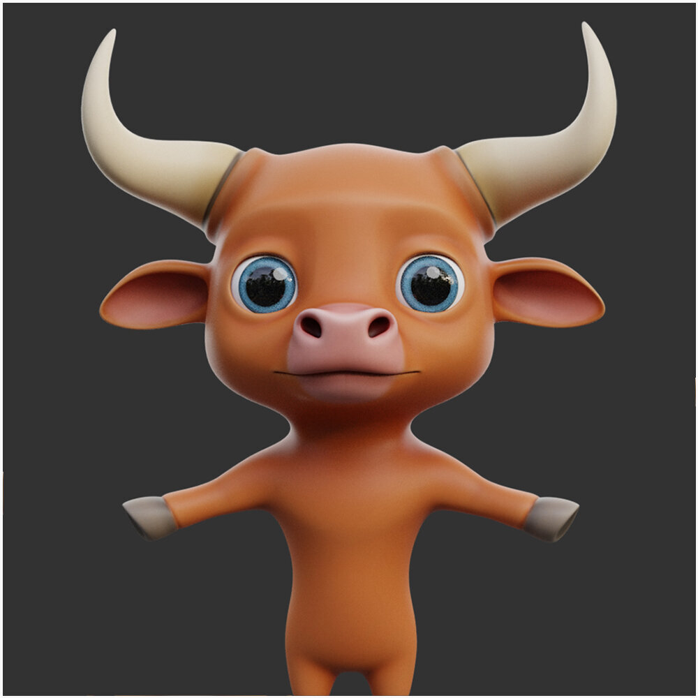Cartoon Bull 3D model - Download Cartoon characters on 3DModels.org