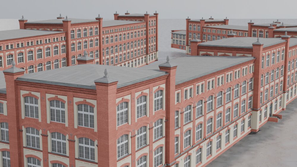 Eschenbach Factory Complex Dresden 3D model - Download Buildings on ...