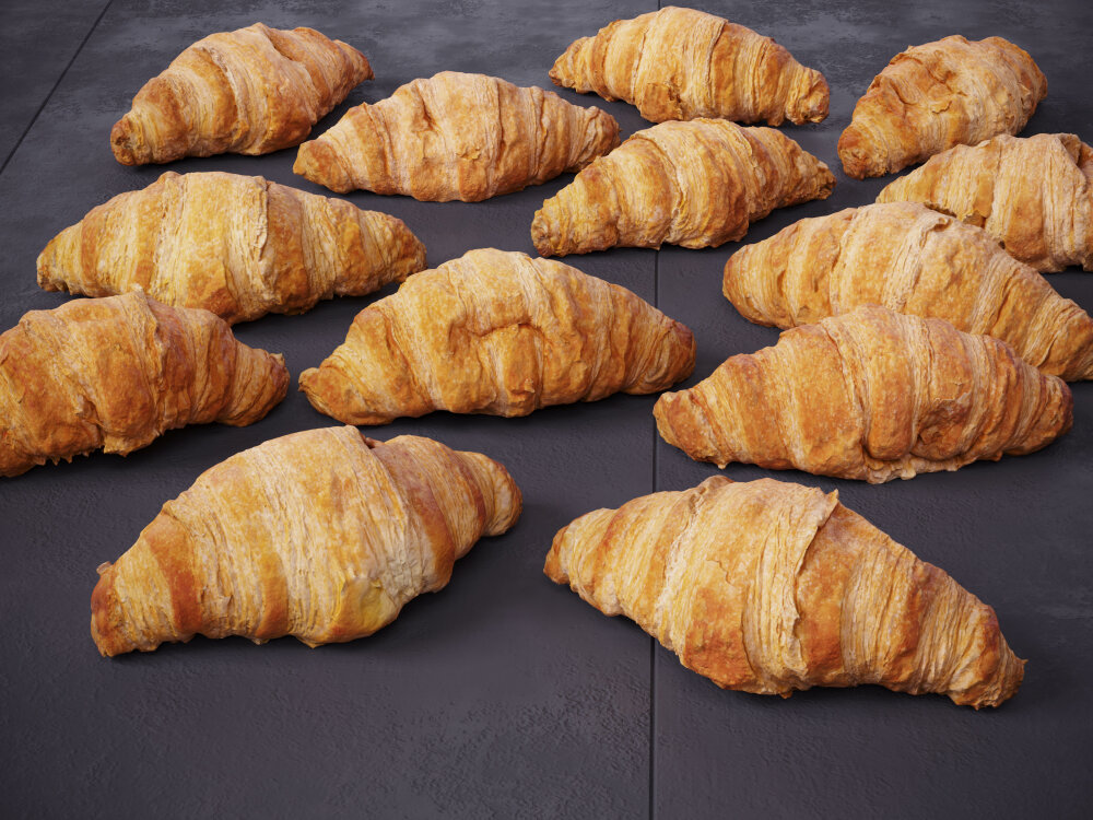 Mini Buttery Croissants 3D model - Download Dairy, Bakery on 3DModels.org