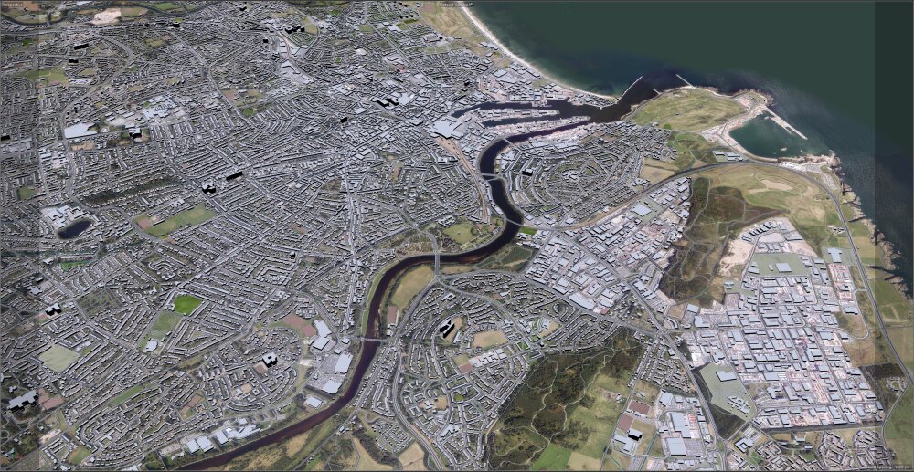 Aberdeen City Scotland 40km 3D 모델 - 다운로드 도시 건 on 3DModels.org