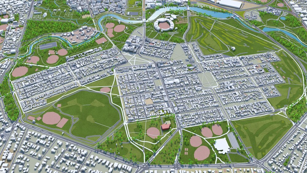Adelaide City in Australia 65km 3D model - Download City on 3DModels.org