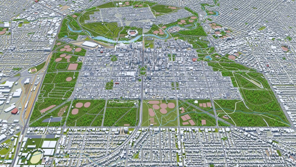 Adelaide City in Australia 65km 3D model - Download City on 3DModels.org