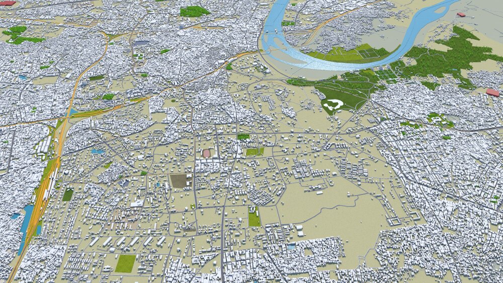 Agra India 50km 3D model - Download City on 3DModels.org