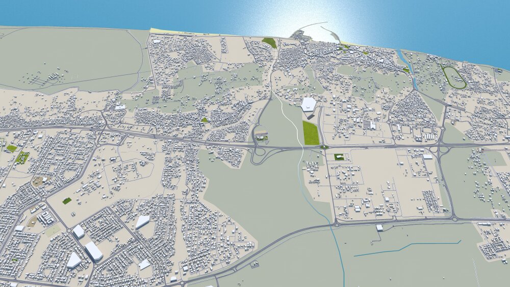 Al Seeb Omán 40km Modelo 3D - Descargar Ciudad on 3DModels.org