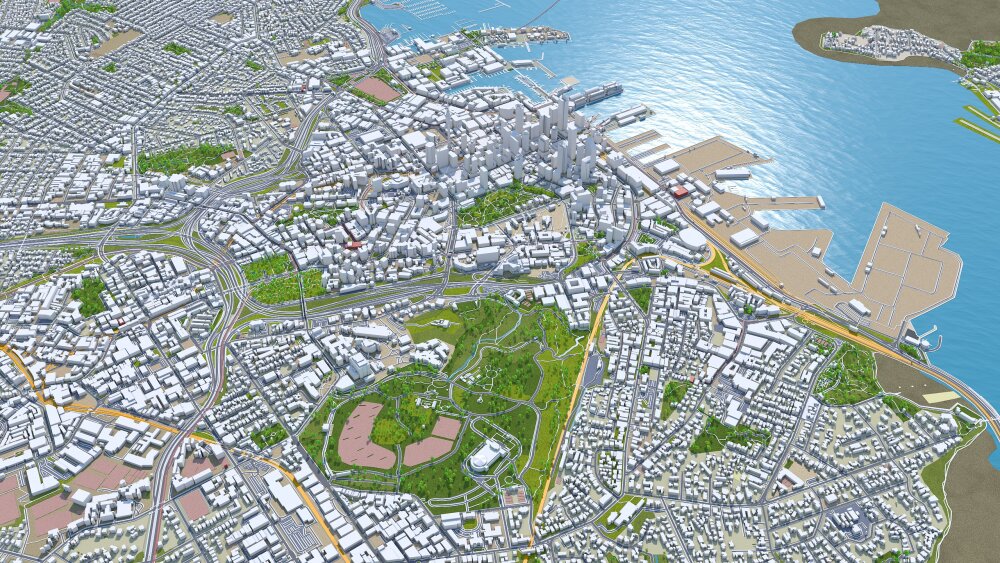 Auckland City New Zealand 3D 모델 - 다운로드 도시 건 on 3DModels.org