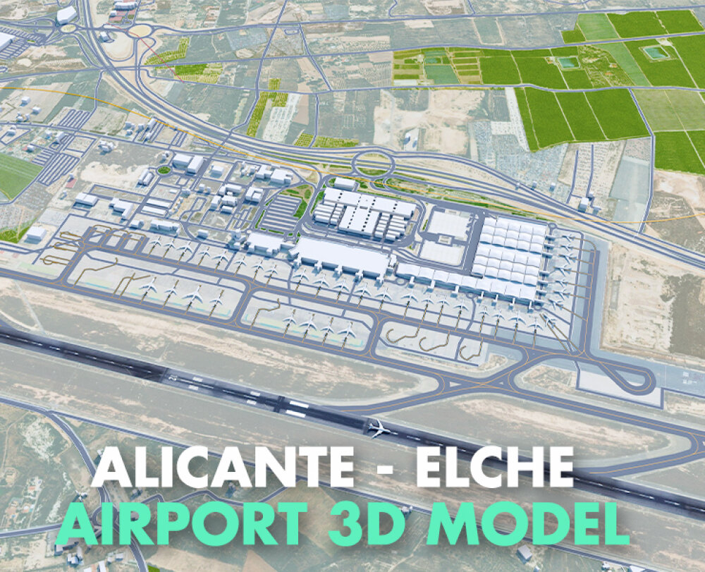 Alicante – Elche Airport 10km 3D model - Download Infrastructure ...