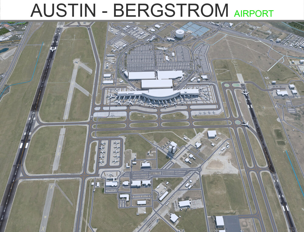 Austin – Bergstrom Airport 8km 3D model - Download Infrastructure ...