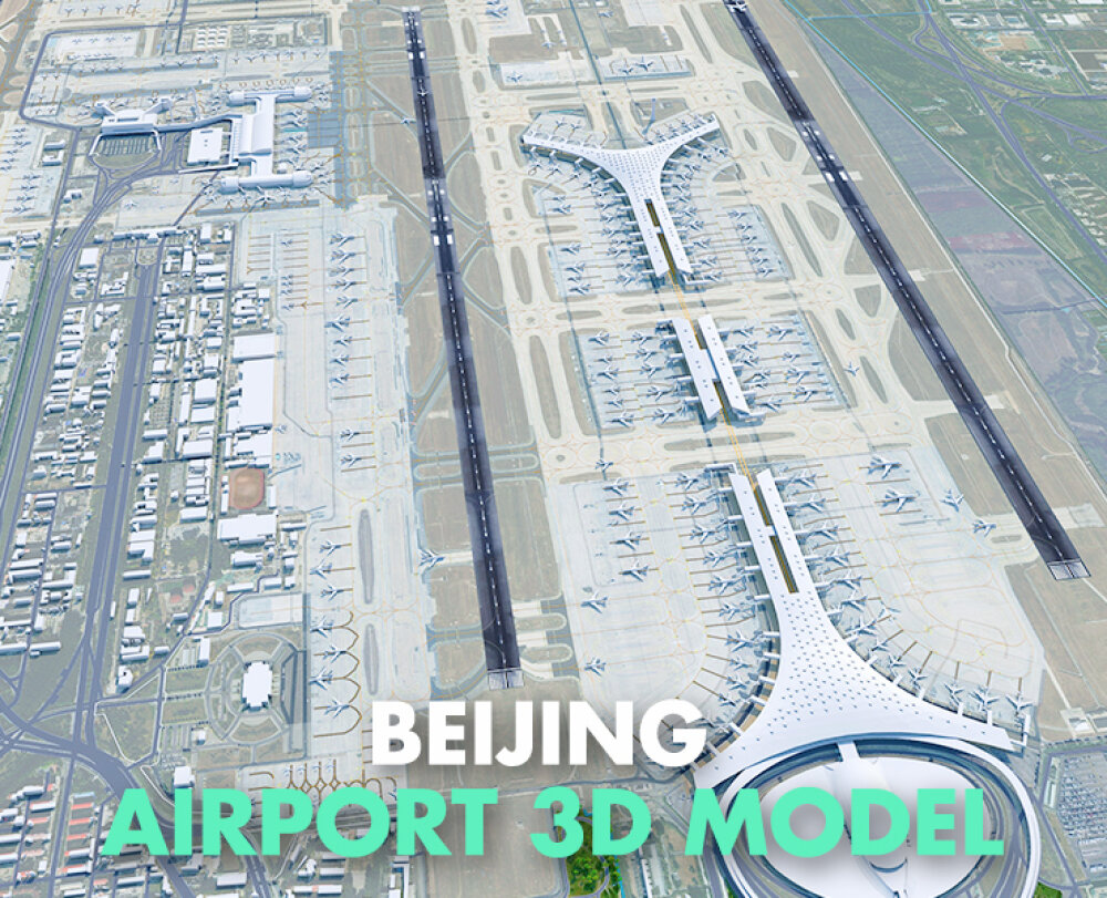 Beijing Airport 10km 3D model - Download Infrastructure Buildings on ...