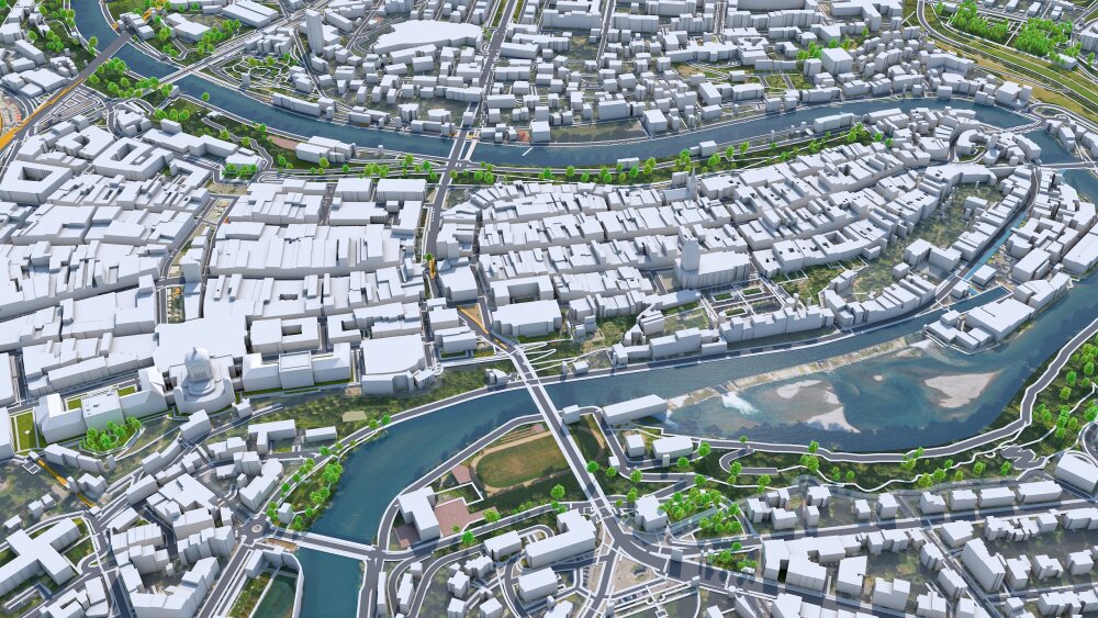 Bern Switzerland 35km 3D model - Download City on 3DModels.org