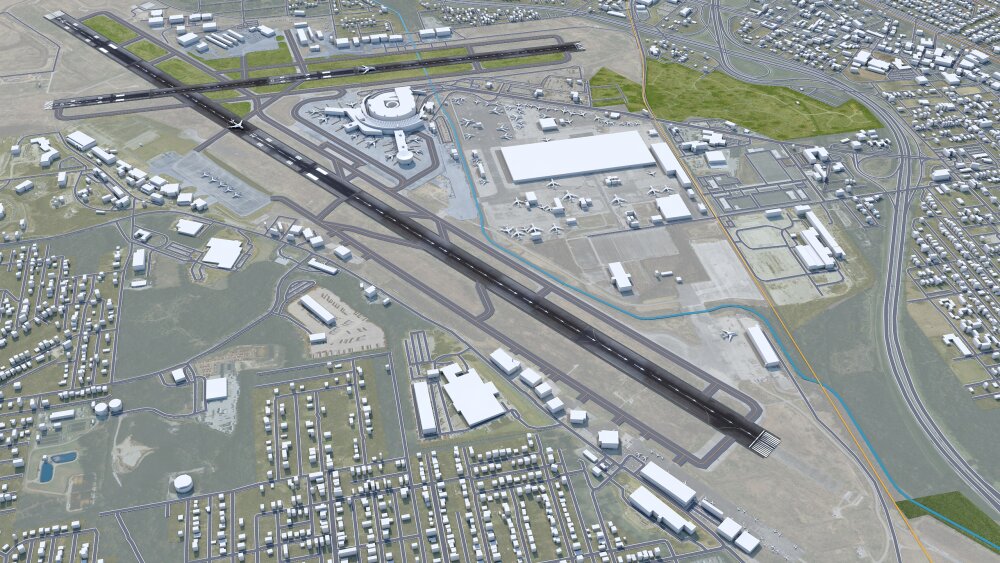 Birmingham Shuttlesworth Airport 10km 3D model - Download ...