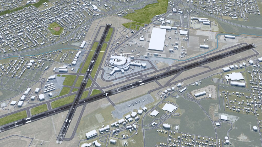 Birmingham Shuttlesworth Airport 10km 3D model - Download ...