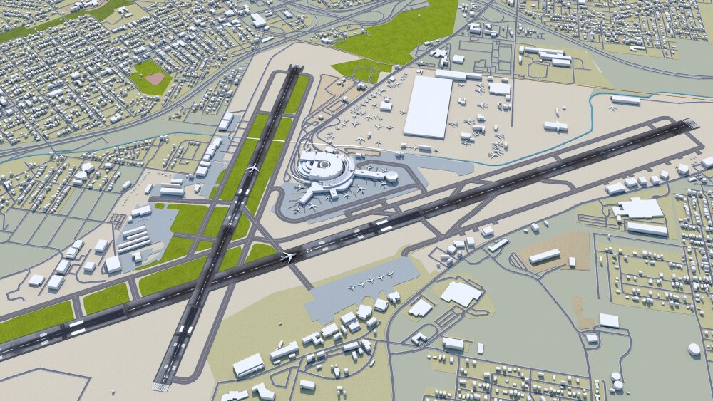 Birmingham Shuttlesworth Airport 10km 3D model - Download ...