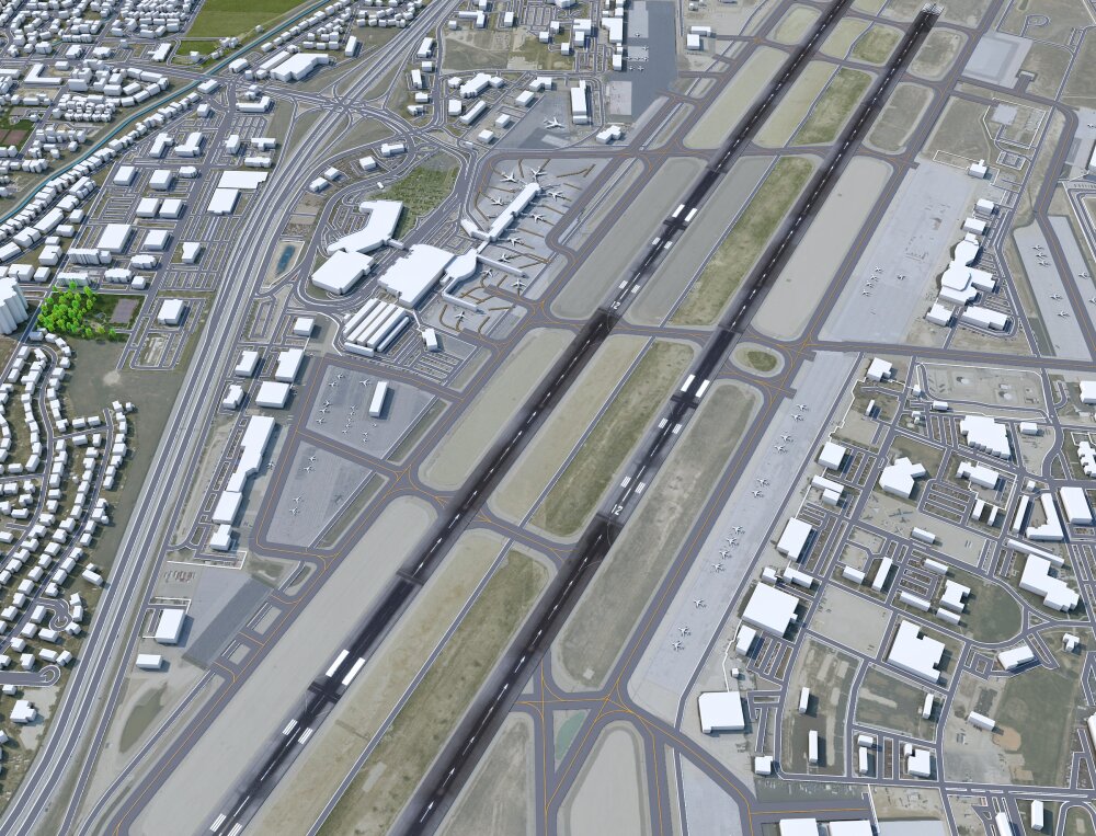 Boise Airport 10km 3D model - Download Infrastructure Buildings on ...