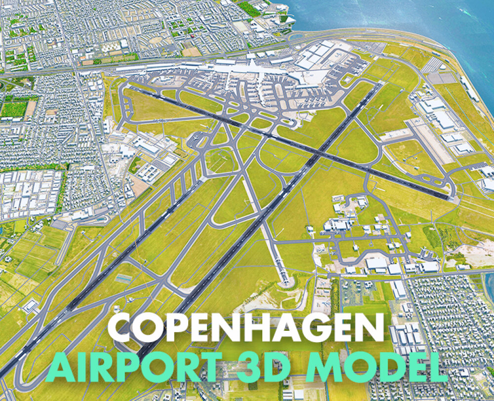 Copenhagen Kastrup Airport 15km 3D model - Download Infrastructure ...