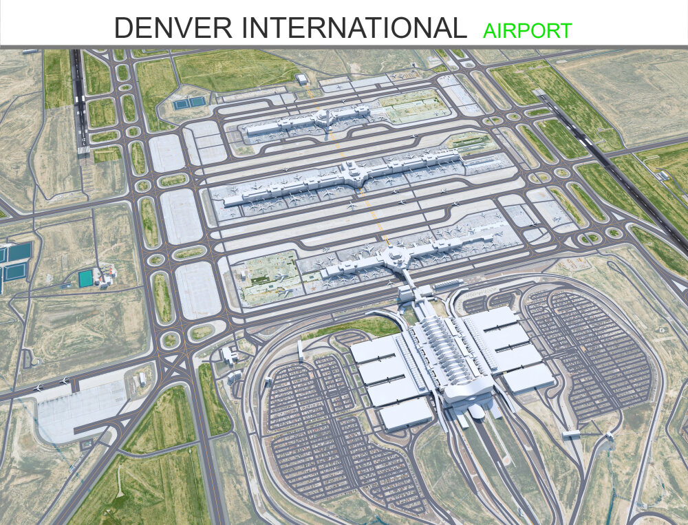 Denver International Airport 15km 3D model - Download Infrastructure ...