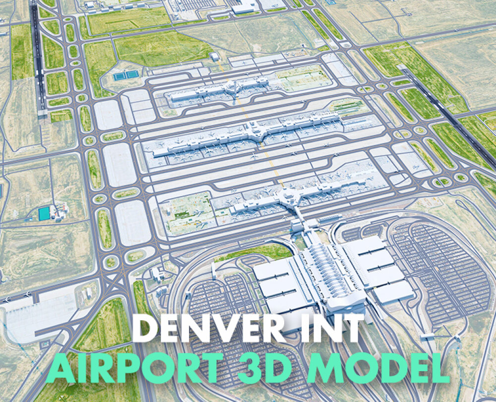 Denver International Airport 15km 3D model - Download Infrastructure ...