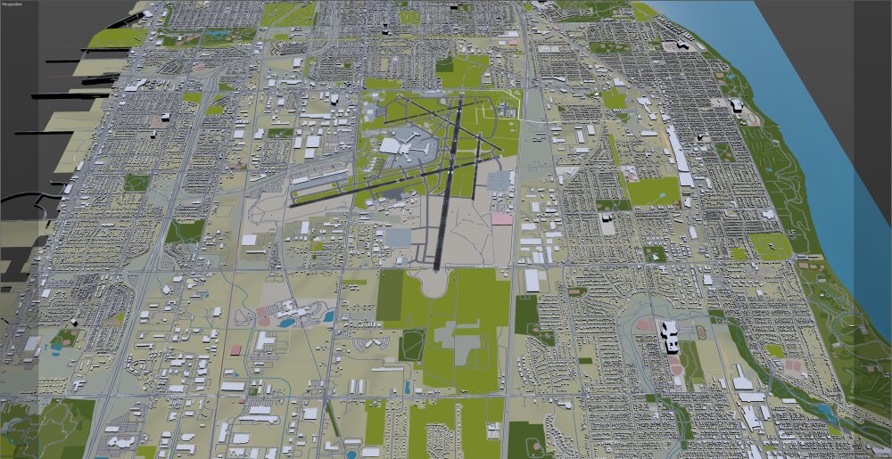 General Mitchell International Airport 10km Modèle 3D - Télécharger ...