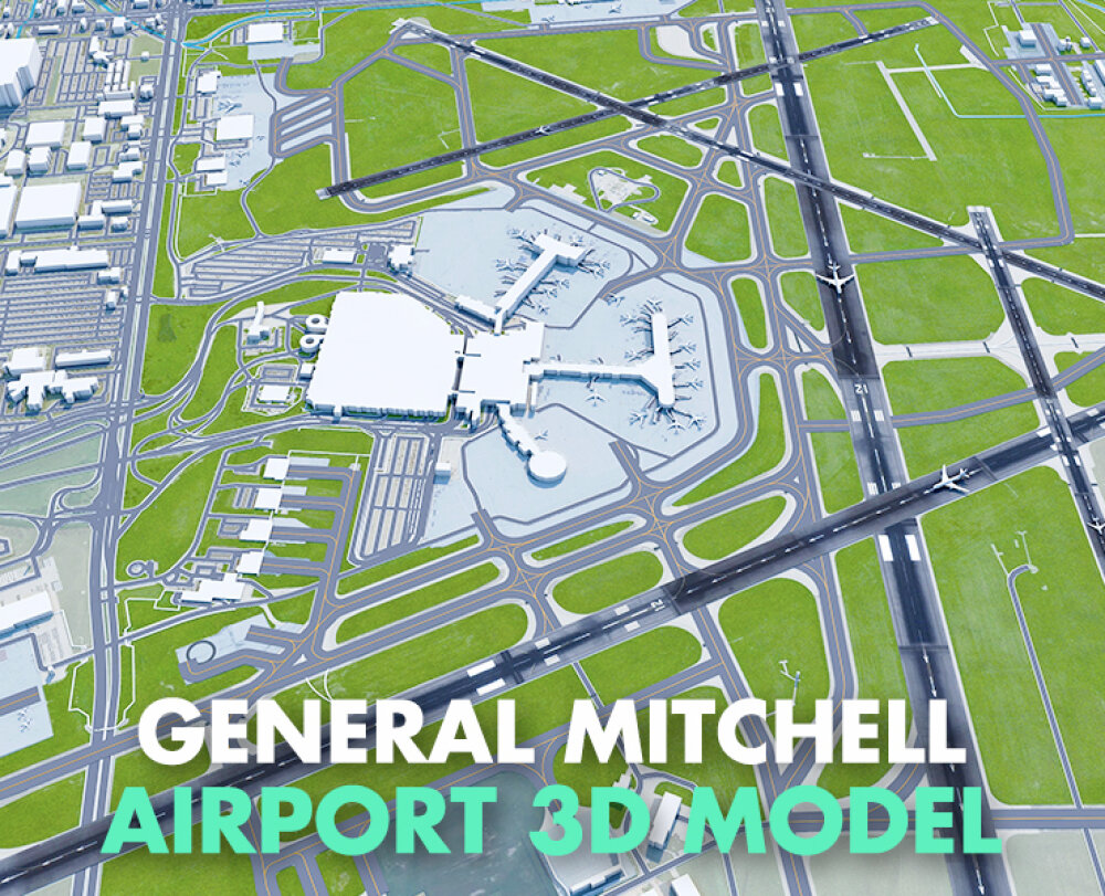 General Mitchell International Airport 10km Modèle 3D - Télécharger ...
