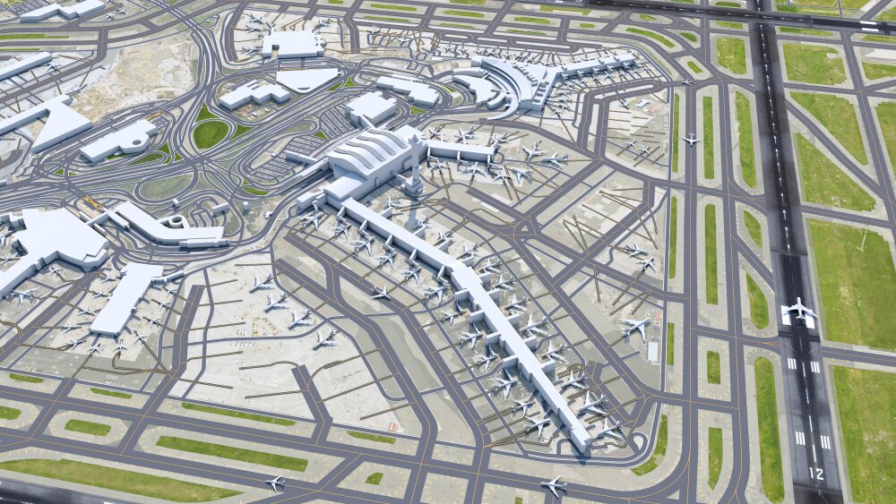 John F Kennedy International Airport 12km 3D model - Download ...