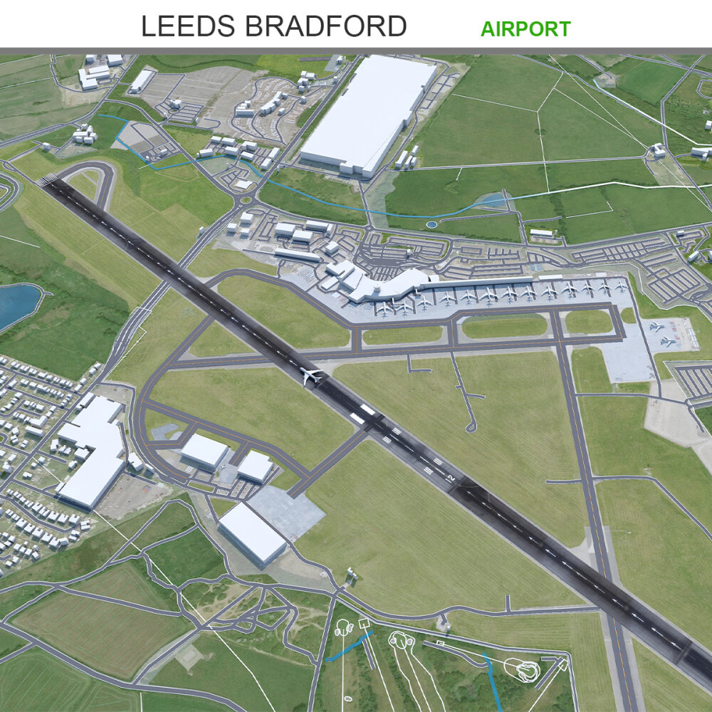 Leeds Bradford Airport 10km 3D model - Download Infrastructure ...