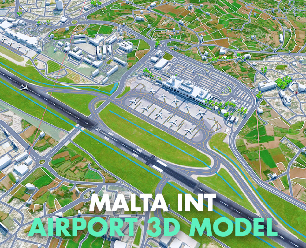 Malta International Airport 10km 3D model - Download Infrastructure ...