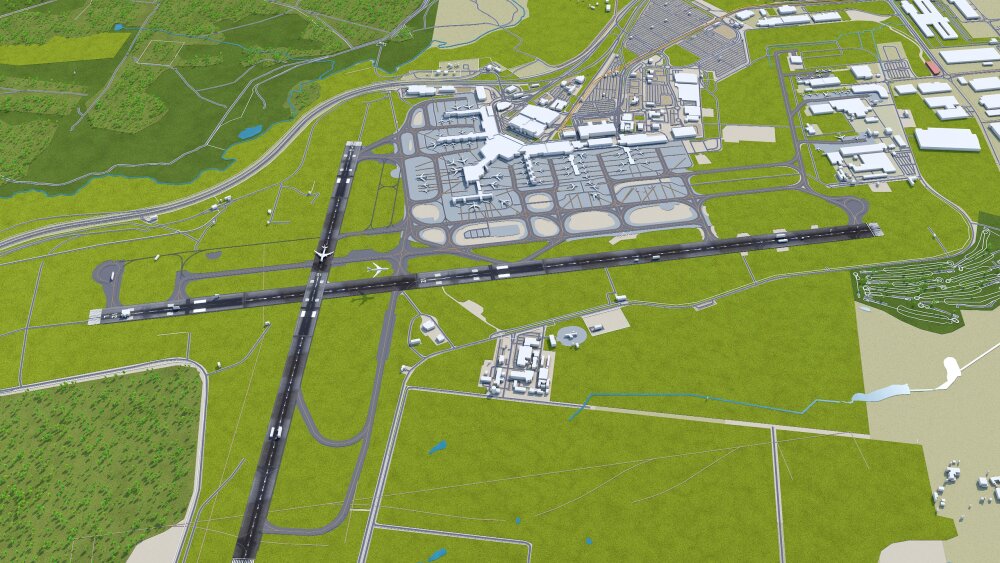 Melbourne Airport 15km 3D model - Download Infrastructure Buildings on ...