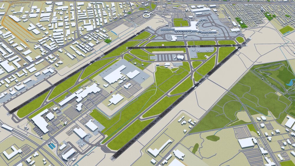 Montreal – Pierre Elliott Trudeau Airport 10km 3D model - Download ...